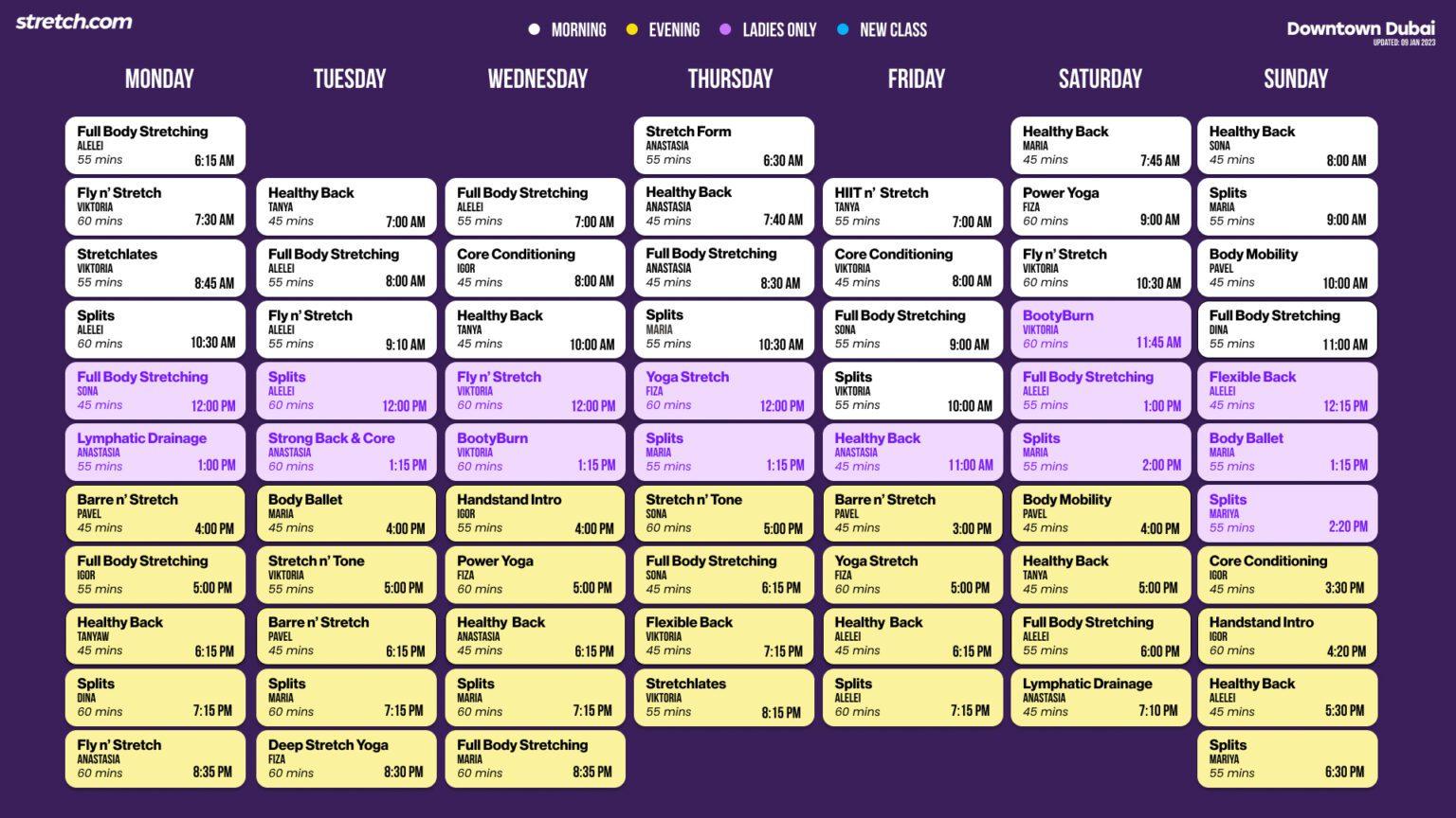 Class Schedule | Stretch.com